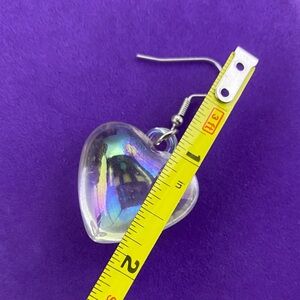 Jewelry | Y2k Silver Iridescent Bubble Heart Drop Festival Earrings ...
